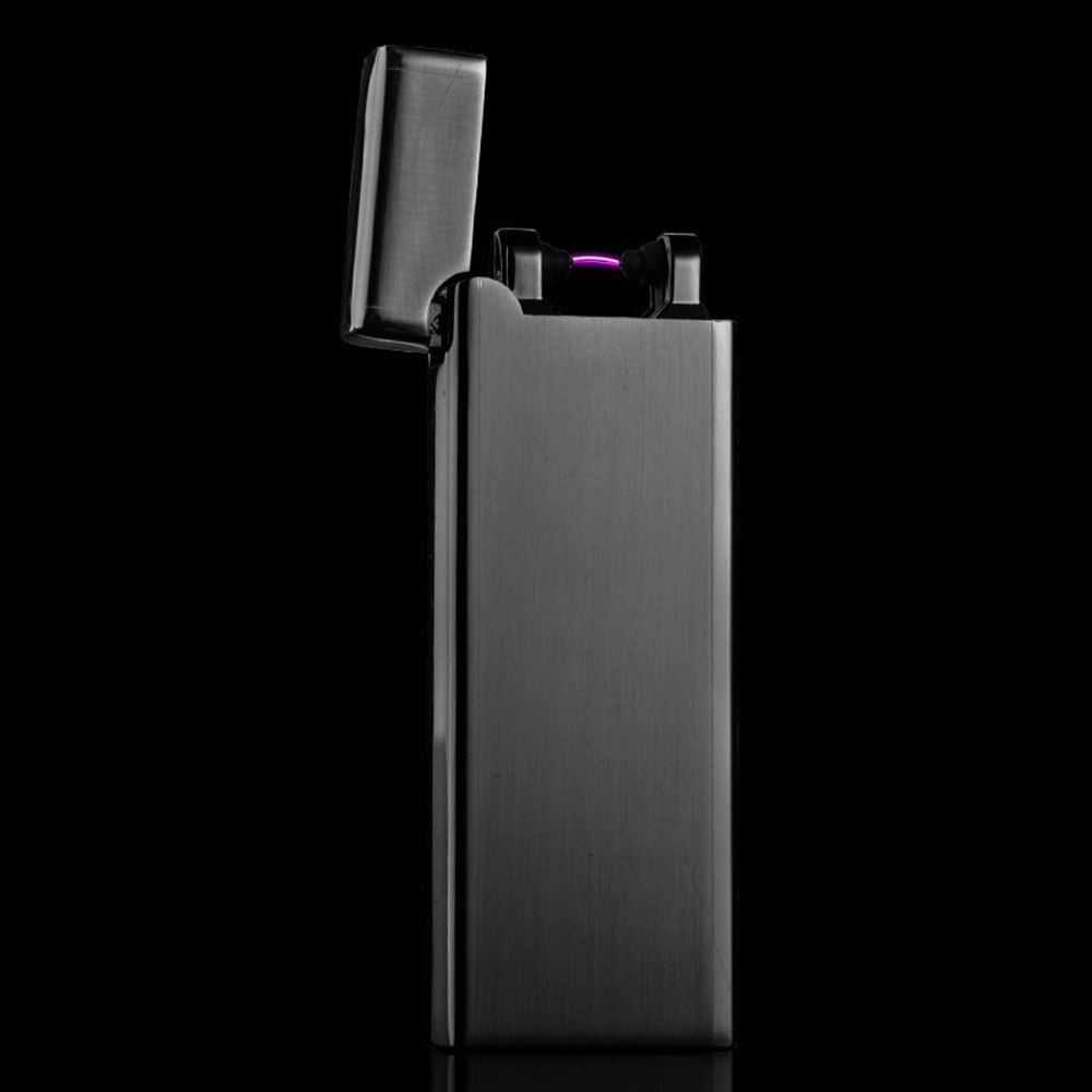 Pulse Arc USB Rechargeable Metal Lighter Ultra-Thin Windproof Smokeless ...