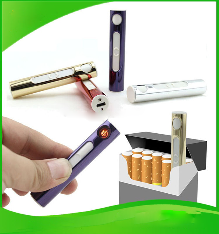 Mini USB Rechargeable Metal Flameless Cigarette Lighter Portable ...