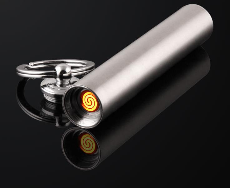 Metal Windproof Electronic Cigar Lighters USB Rechargeable With Key ...