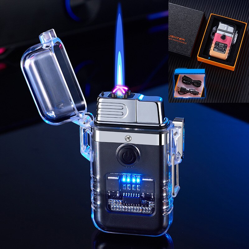 Futuristic Colorful Waterproof Windproof Turbo Lighter: Butane Gas and ...